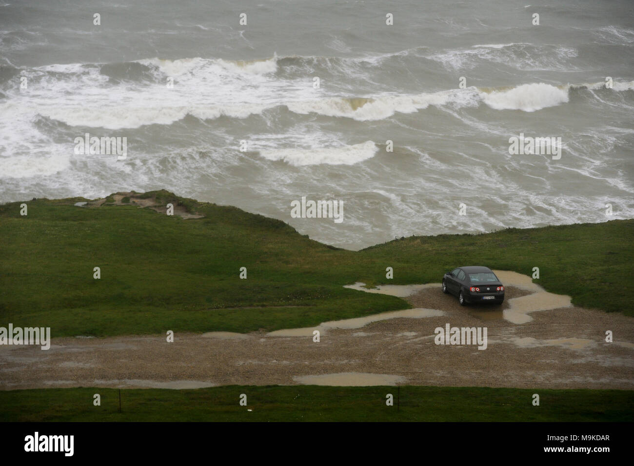 41 m high Bovbjerg Klint (Bovbjerg Cliff) in Ferring, Central Denmark ...