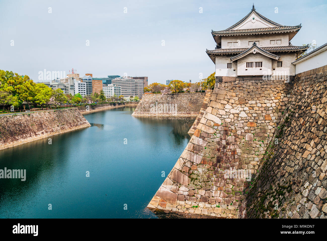 Osaka castle with cherry blossoms of spring in Japan Stock Photo - Alamy