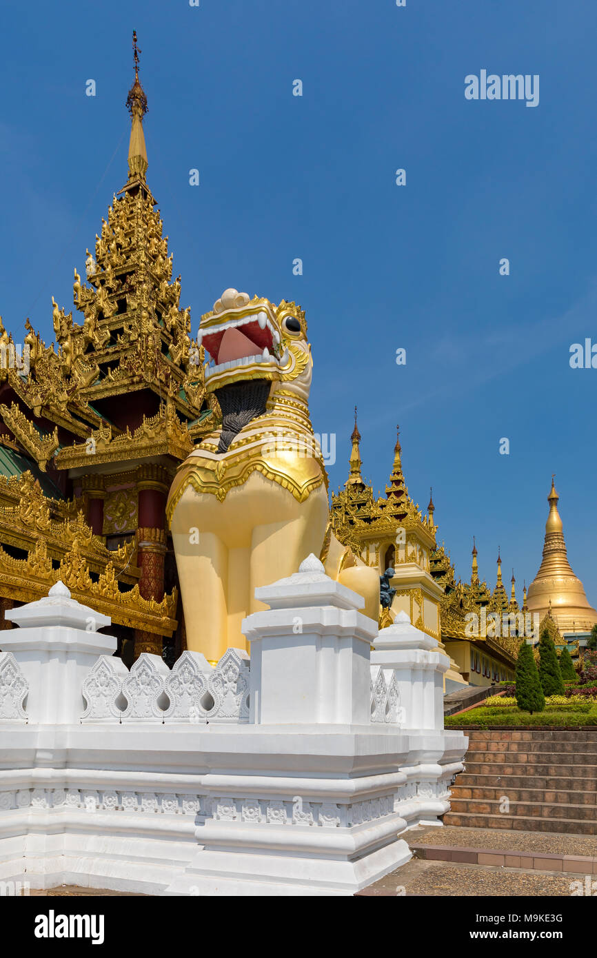 Yangon Myanmar March 26, 2018 One of the main entrances to Shwedagon ...