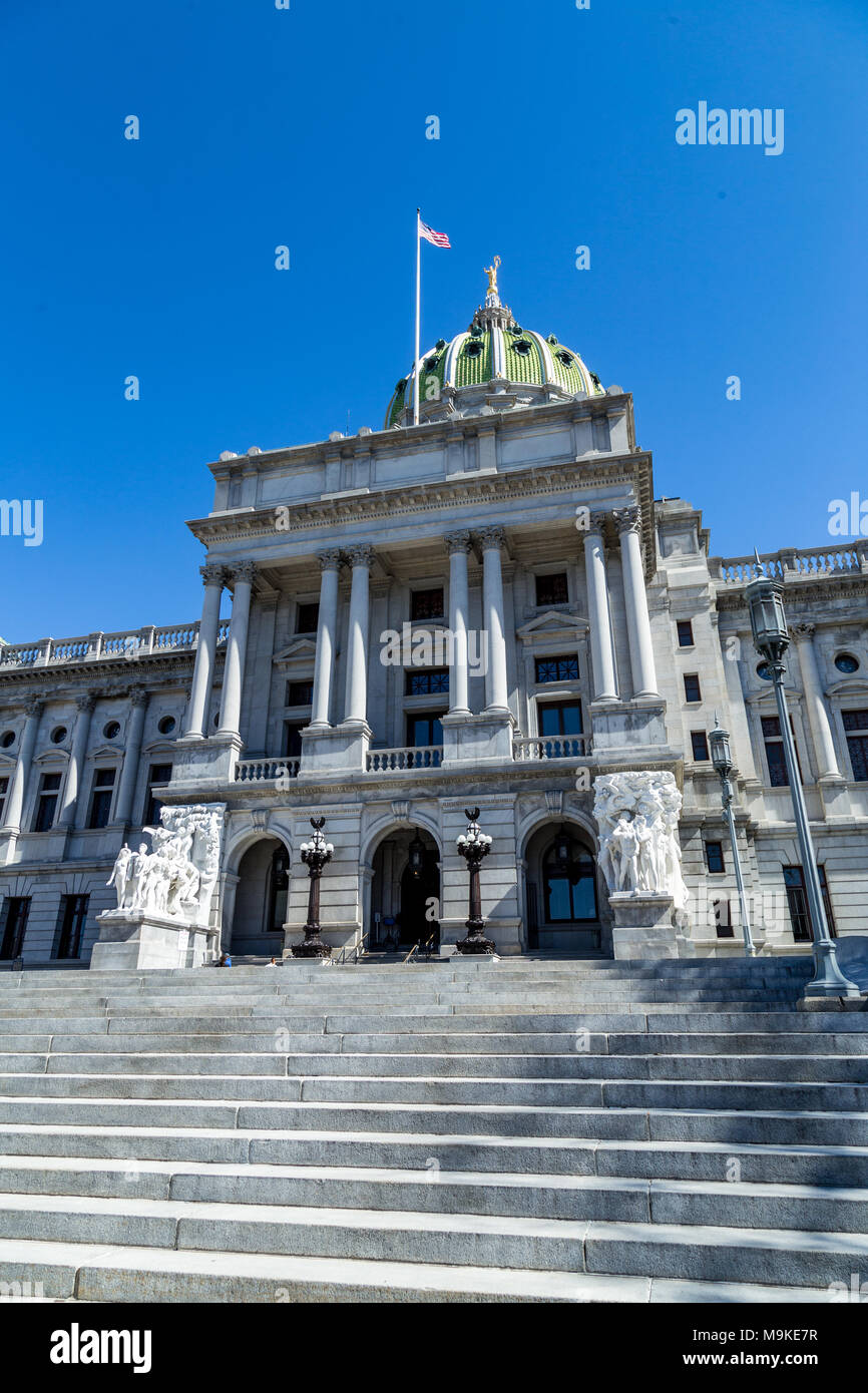 Harrisburg, PA, USA - March 22, 2018: The Pennsylvania State Capitol ...