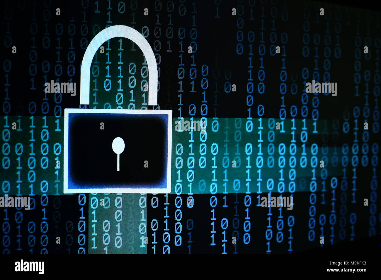 data safety internet security concepts. binary code numbers with ...