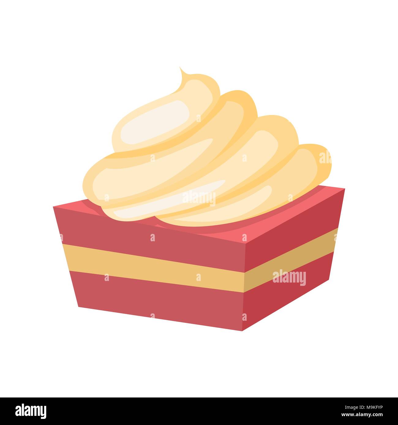 Soft Cake With Cheese Frosting Vector Illustration Graphic Design Stock ...