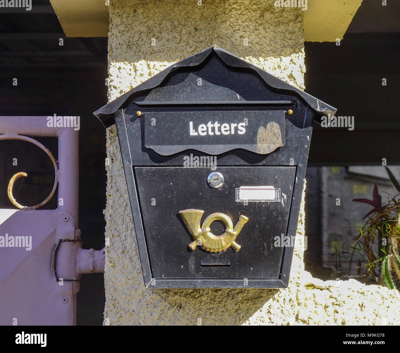 Vintage letter box at ancient house in Port Louis, Mauritius Stock ...