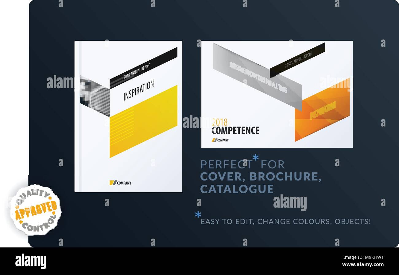 Abstract brochure design set, modern annual report, horizontal cover ...