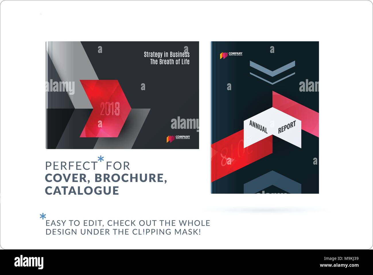 Creative design of business brochure set, abstract horizontal cover ...