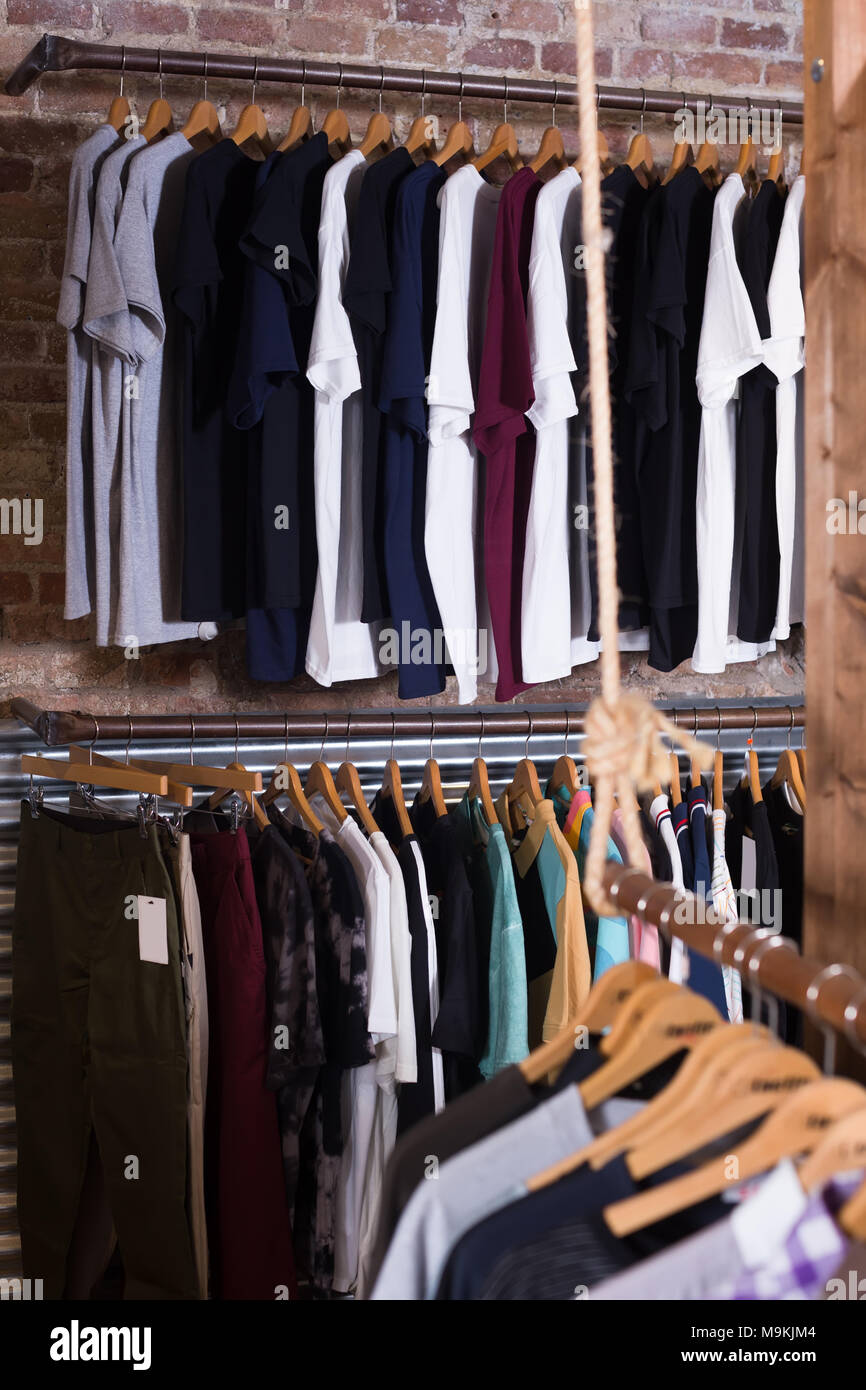 image of different colored jumper in the modern shopping centre Stock ...