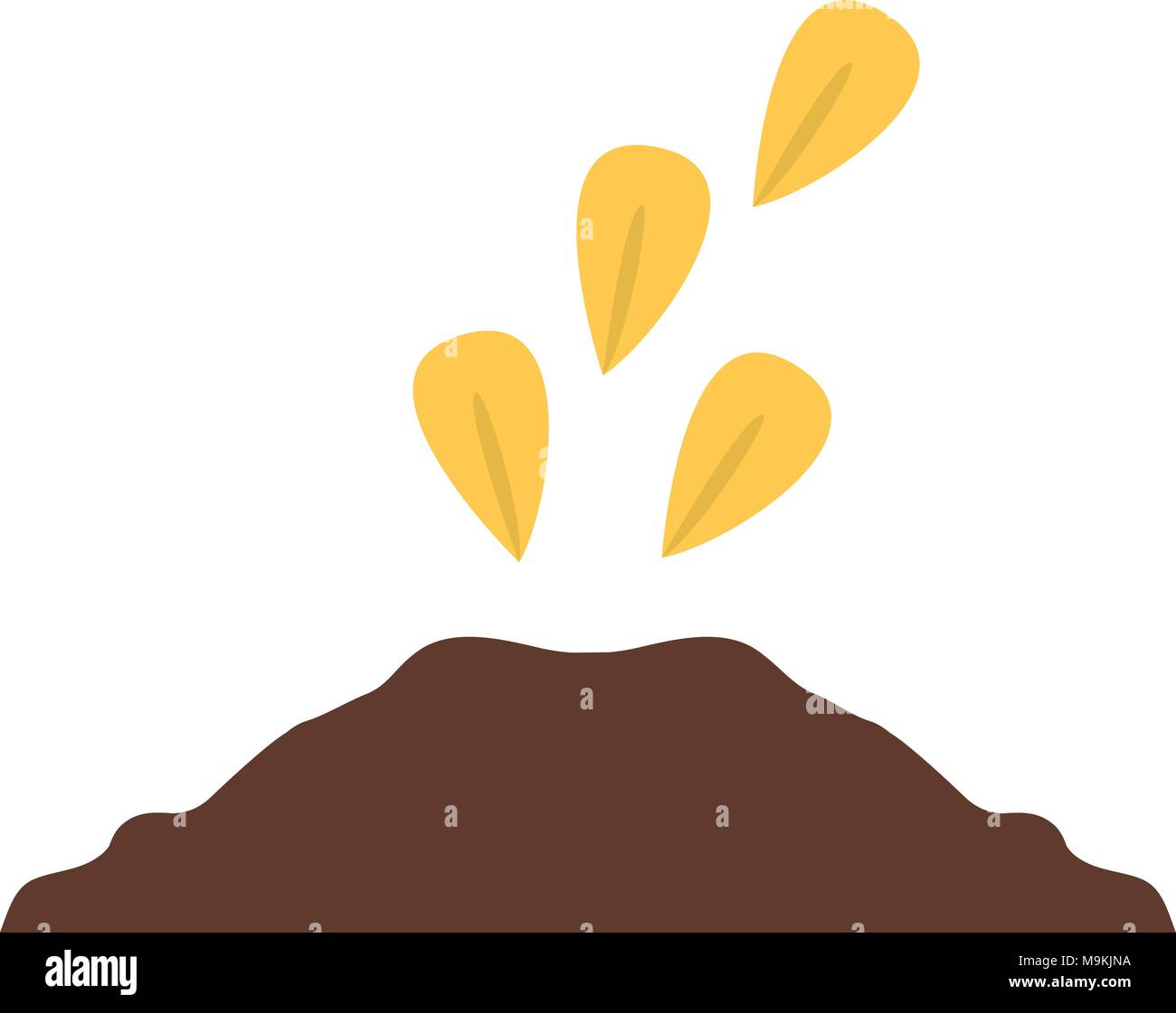 Vector illustration grain planted in the ground Stock Vector Image ...