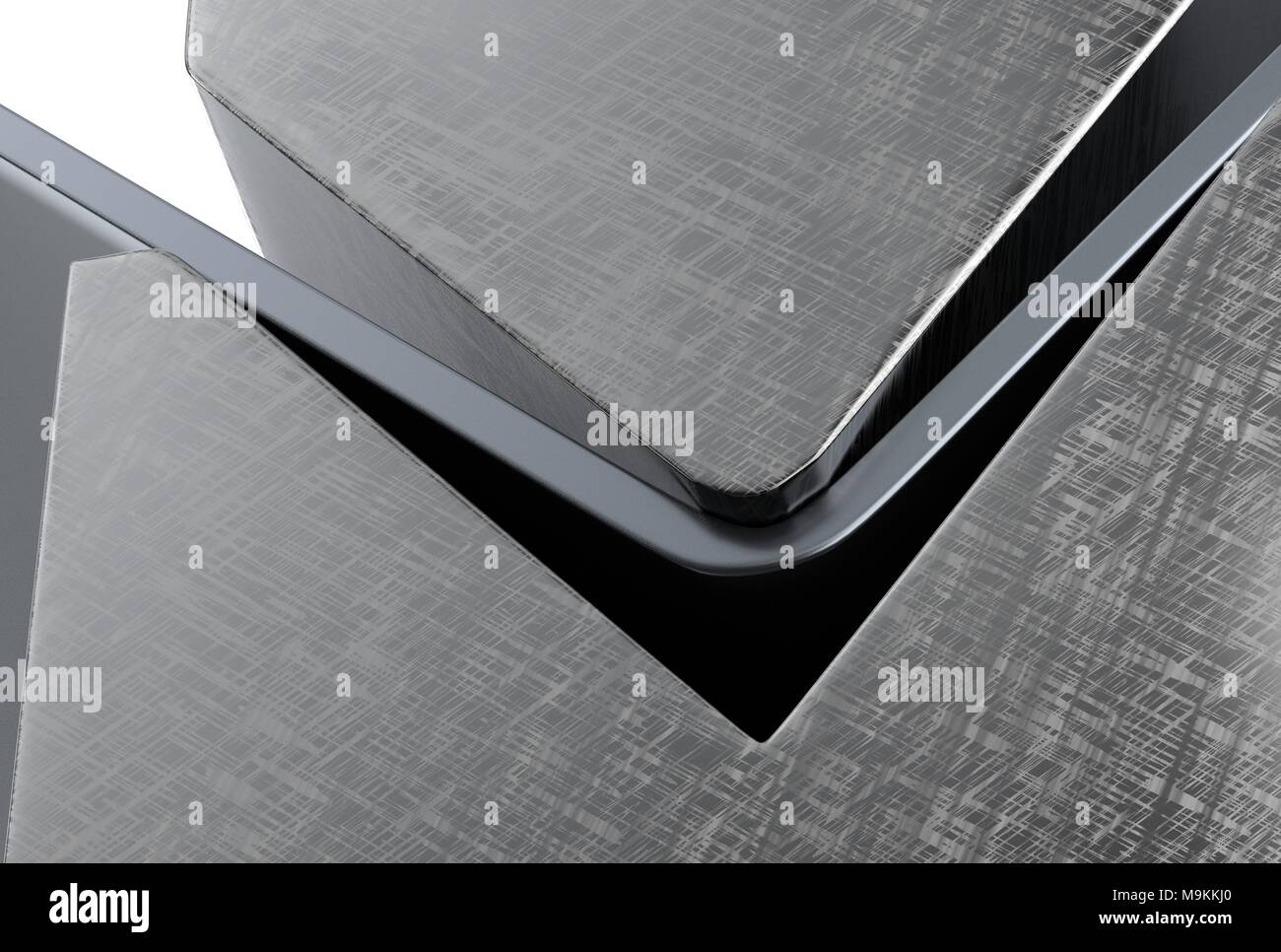 bending metal sheet by sheet bending machine 3d illustration Stock ...