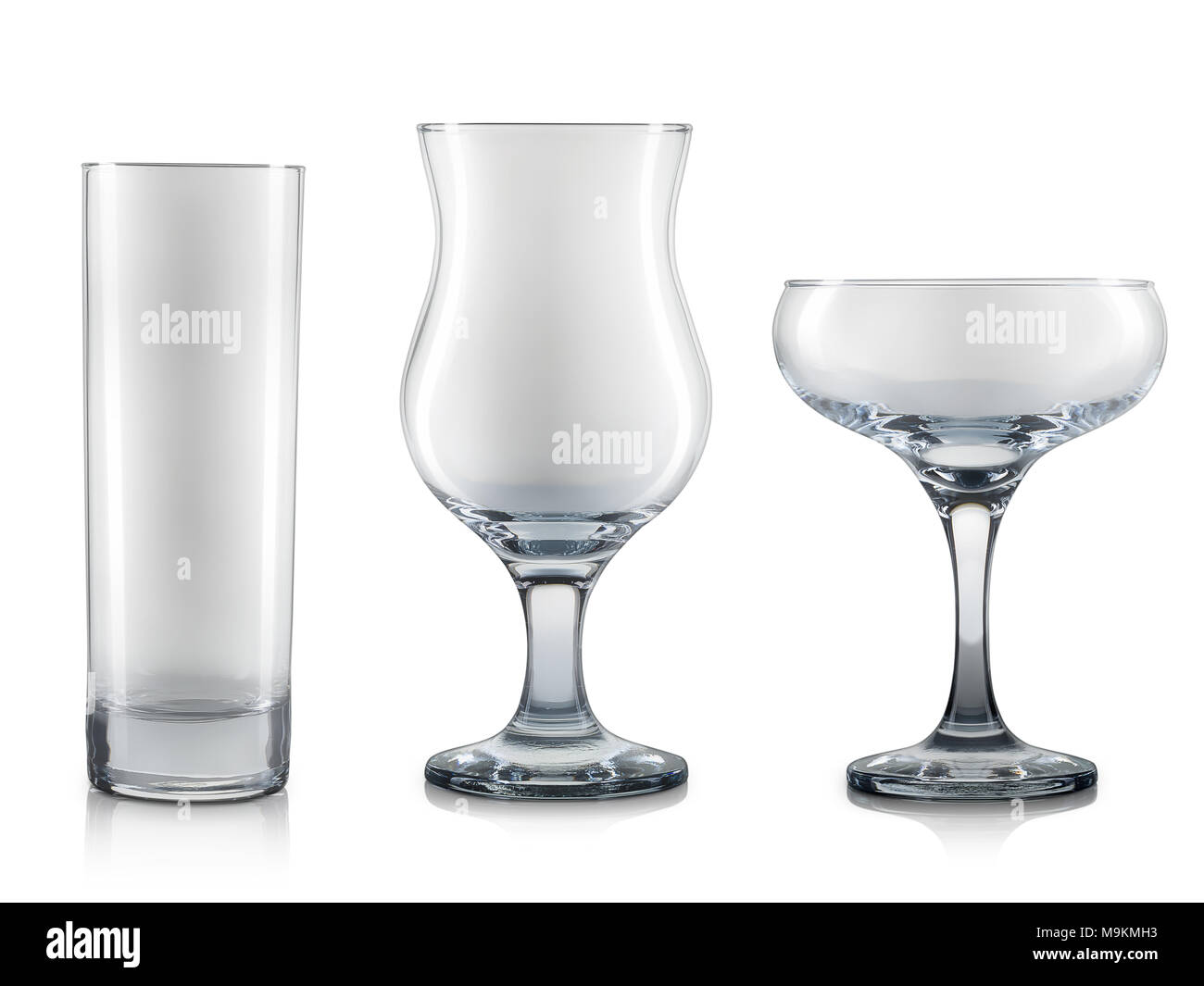 Empty cocktail glasses isolated on white Stock Photo - Alamy