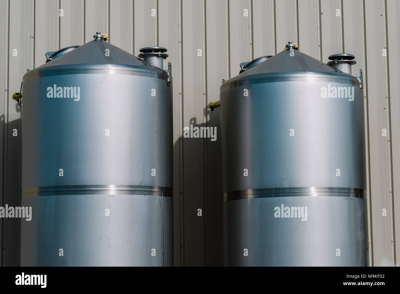 Close up on two silos Stock Photo - Alamy