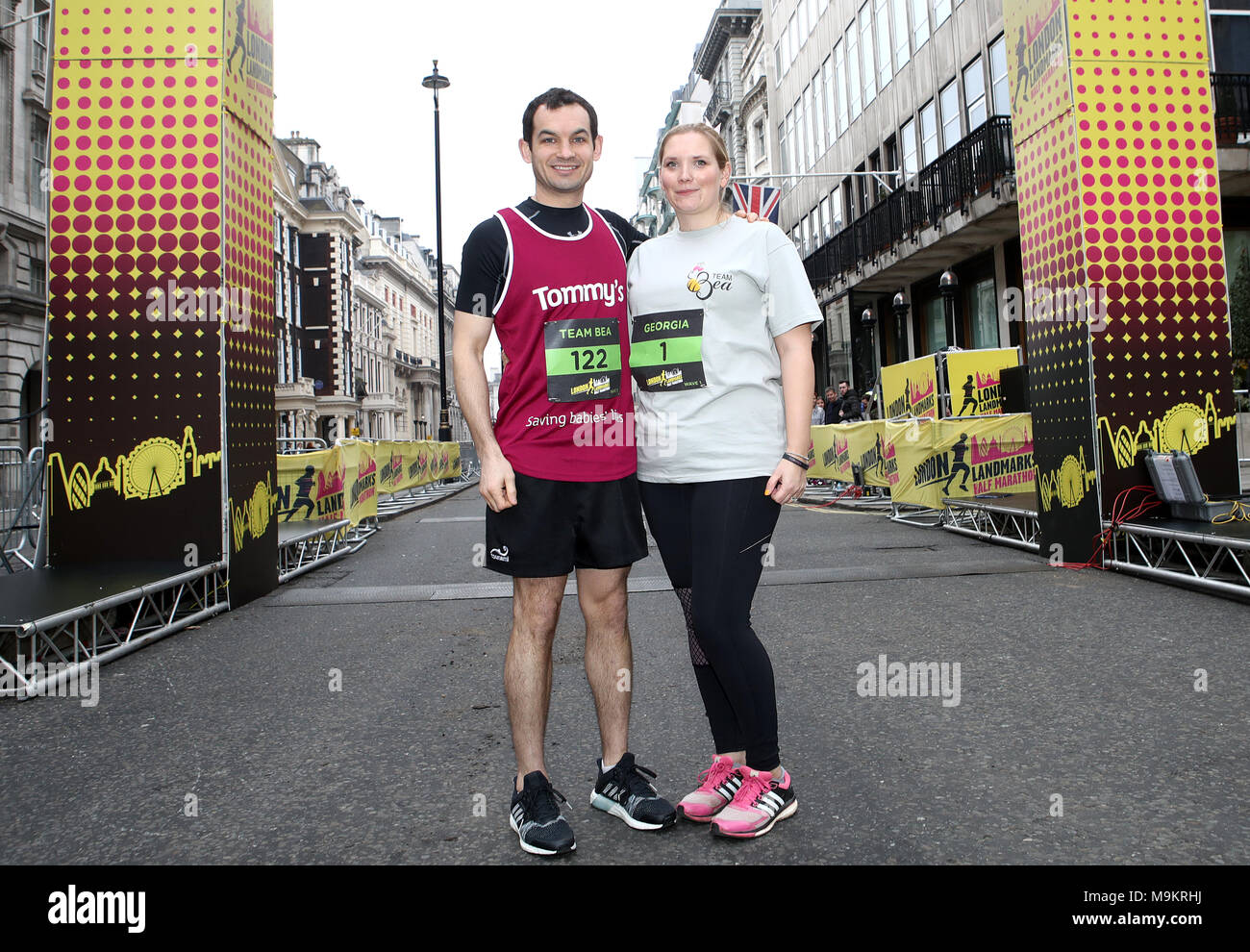 Dominic Bunning and wife Georgia before the start of the 2018 London ...