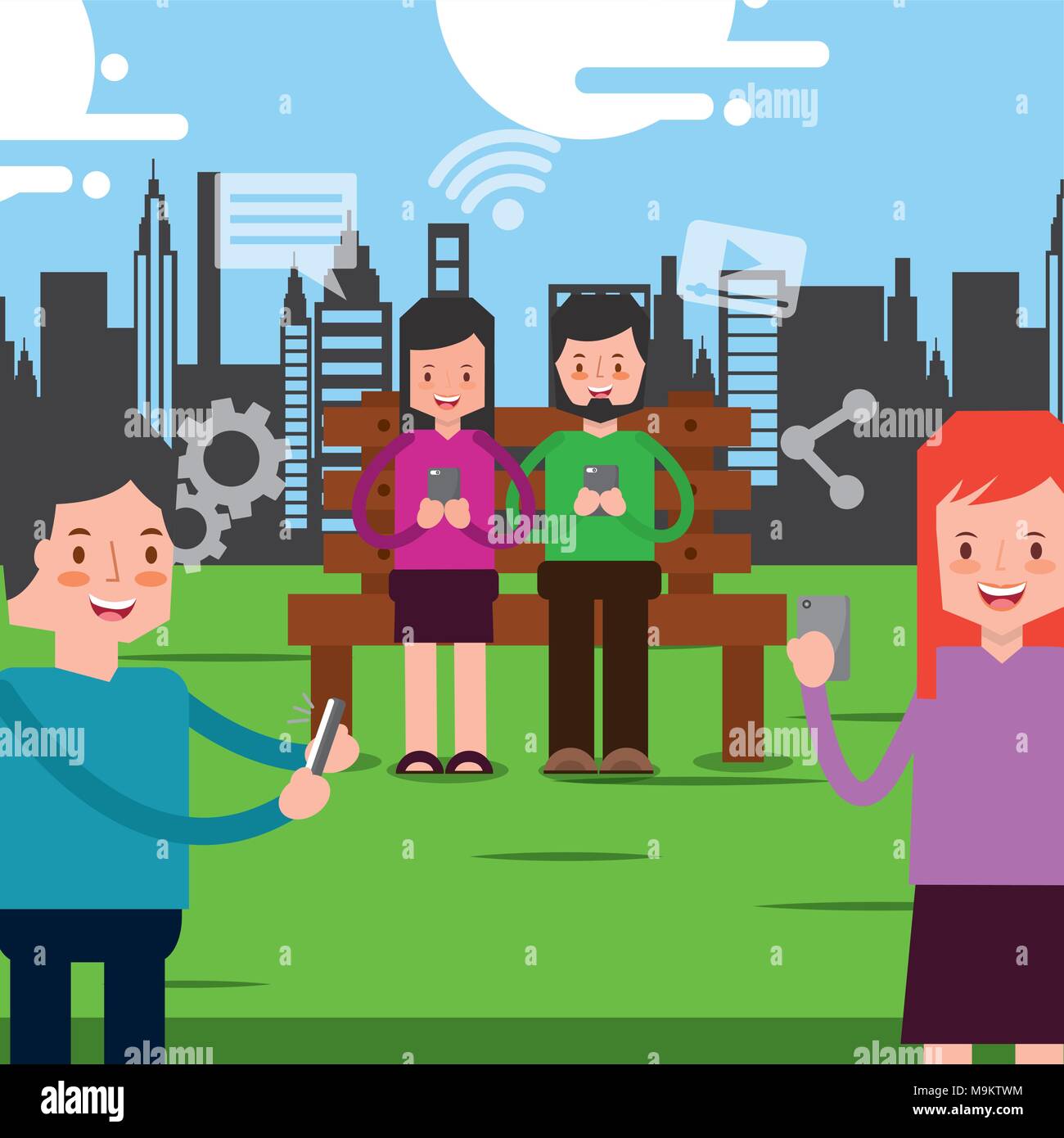 Male student smartphone standing Stock Vector Images - Alamy