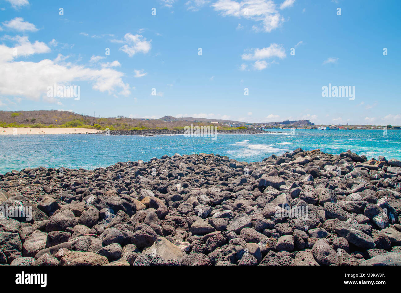 Gorgeous view of Galapagos Islands with rocks in the ocean of the ...