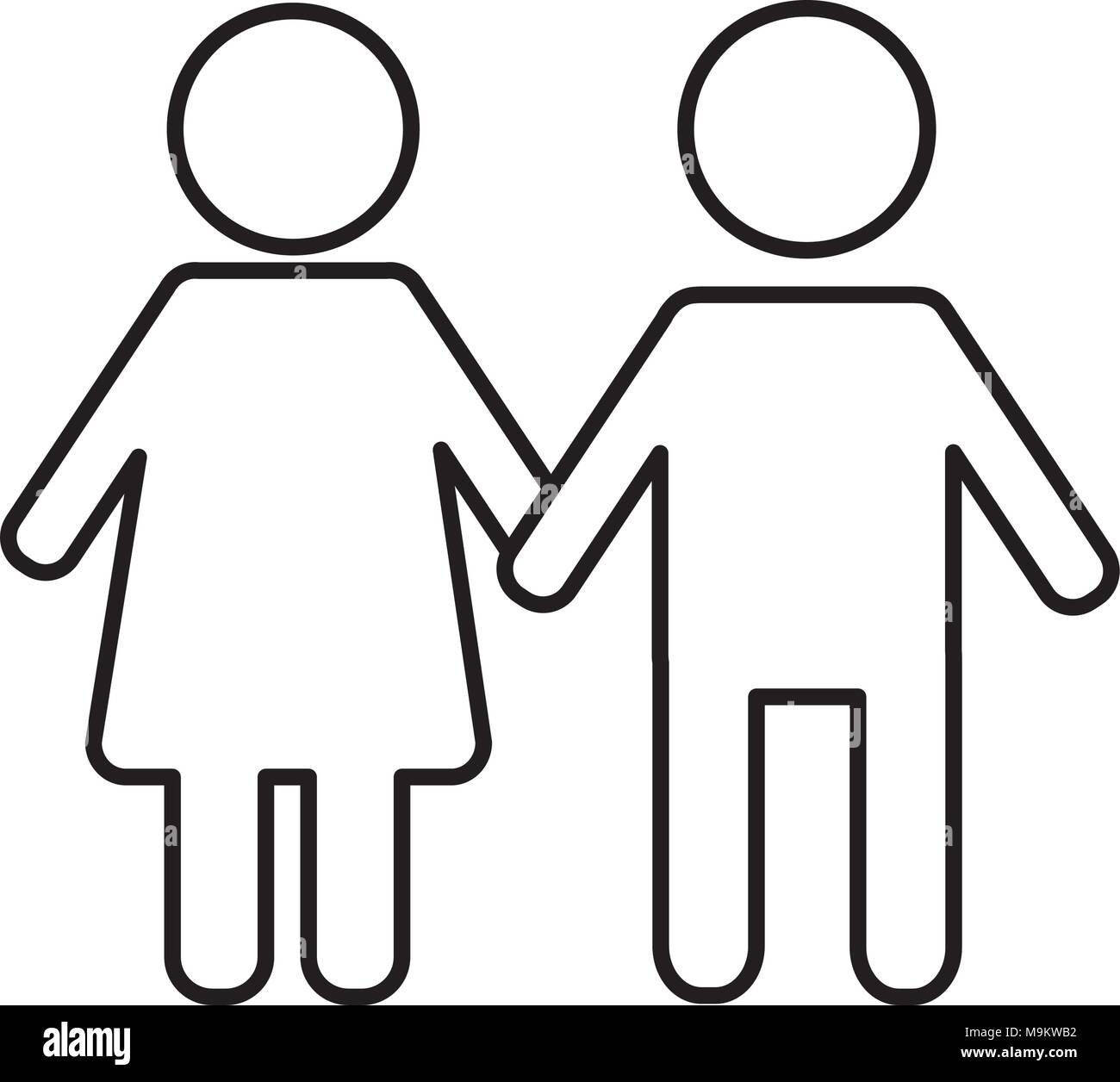 pictogram male and female couple holding hands Stock Vector Image & Art ...