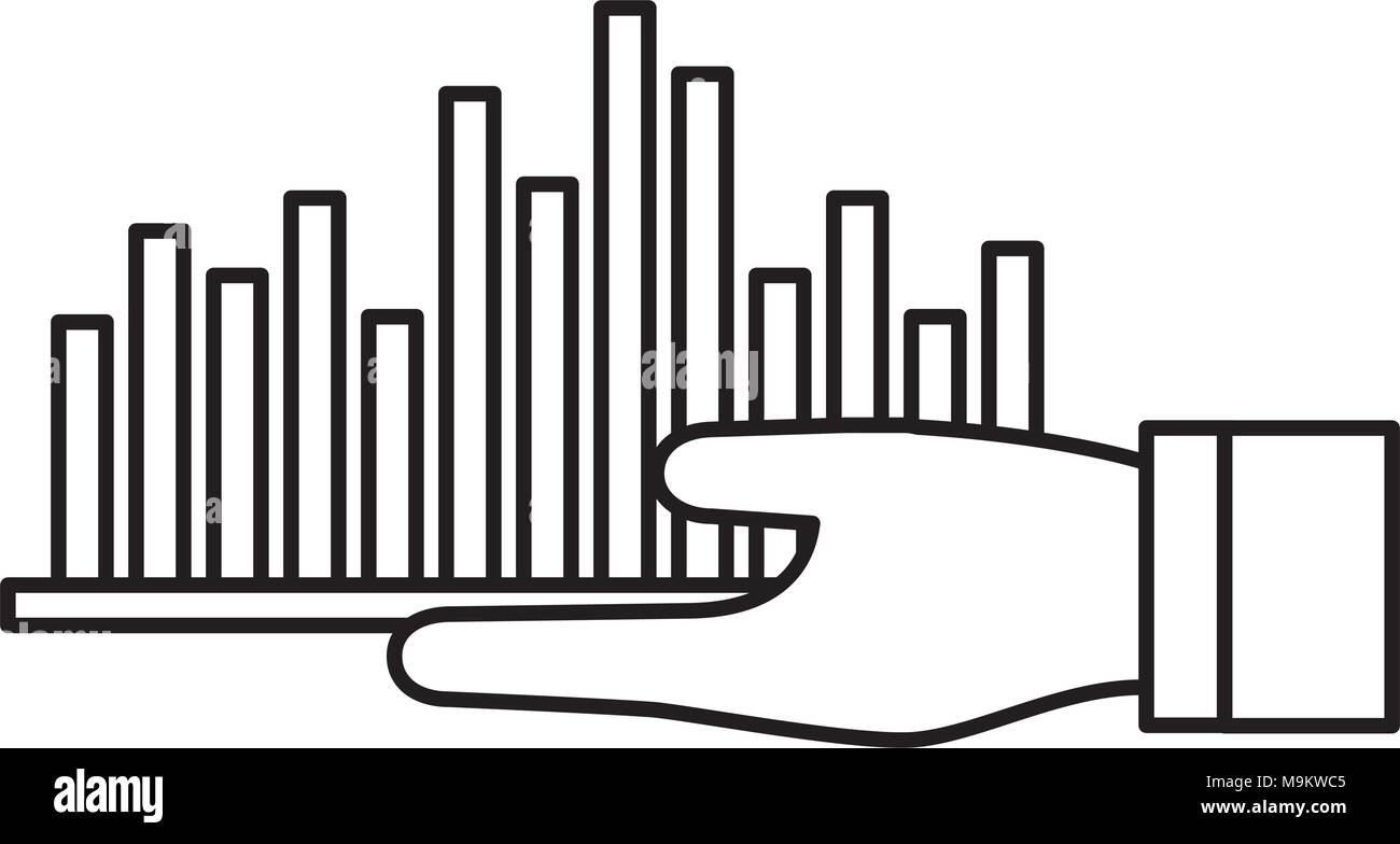 hand holding bar graph statistic presentation Stock Vector Image & Art ...