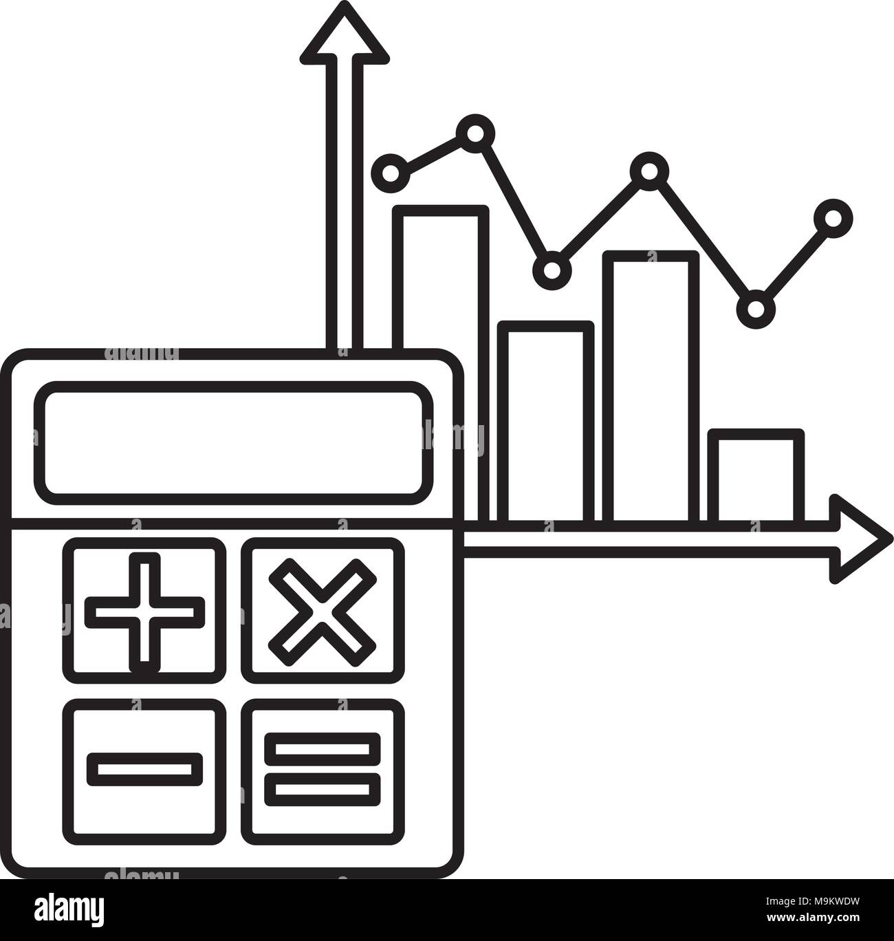 financial calculator business statistics infographic chart Stock Vector ...