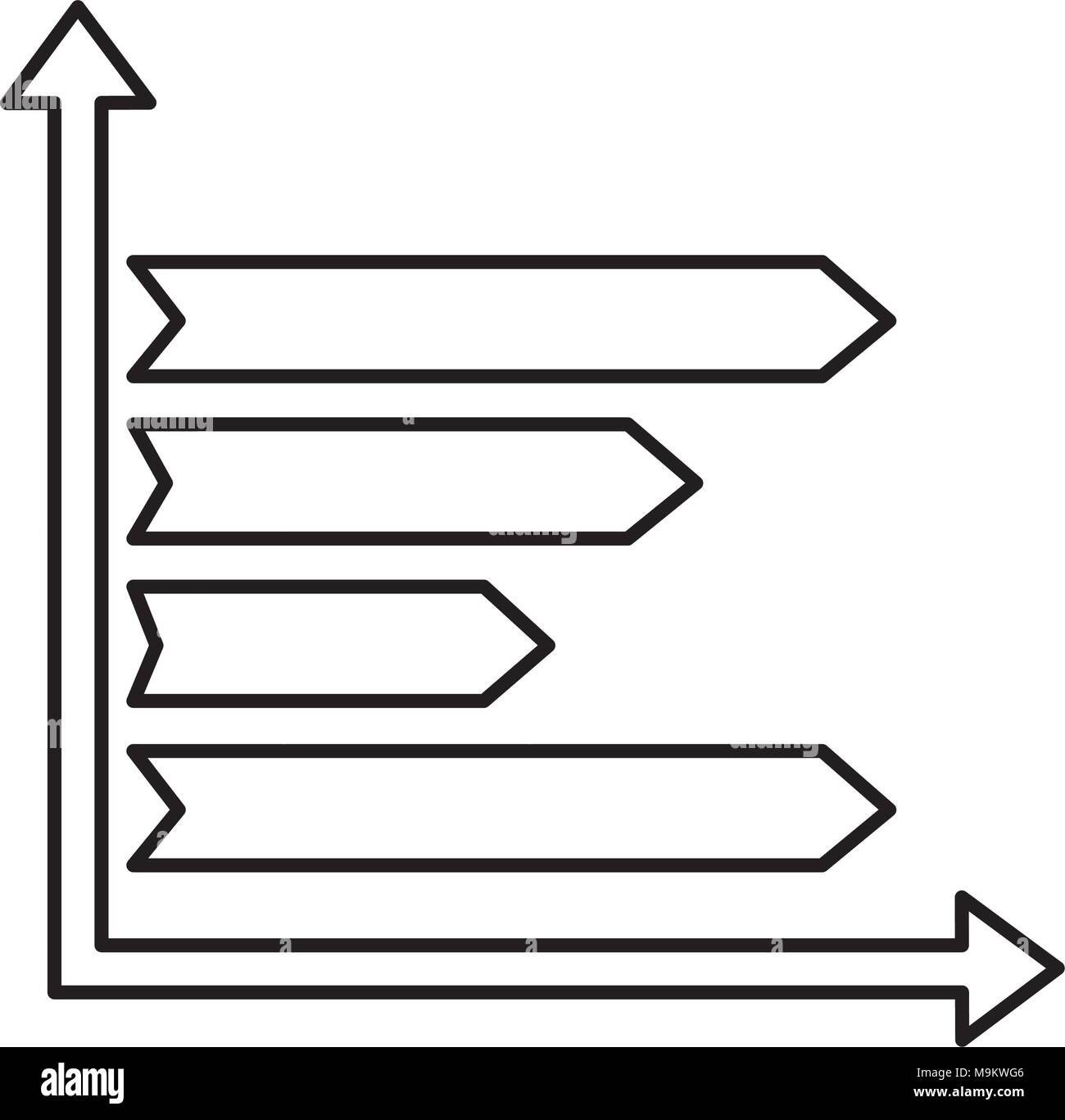 business statistic bar graph arrows horizontal Stock Vector Image & Art ...