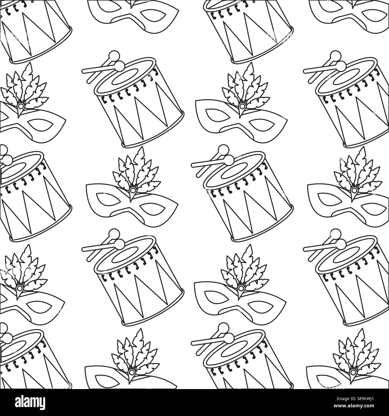 Festive cartoon seamless birthday Black and White Stock Photos & Images ...