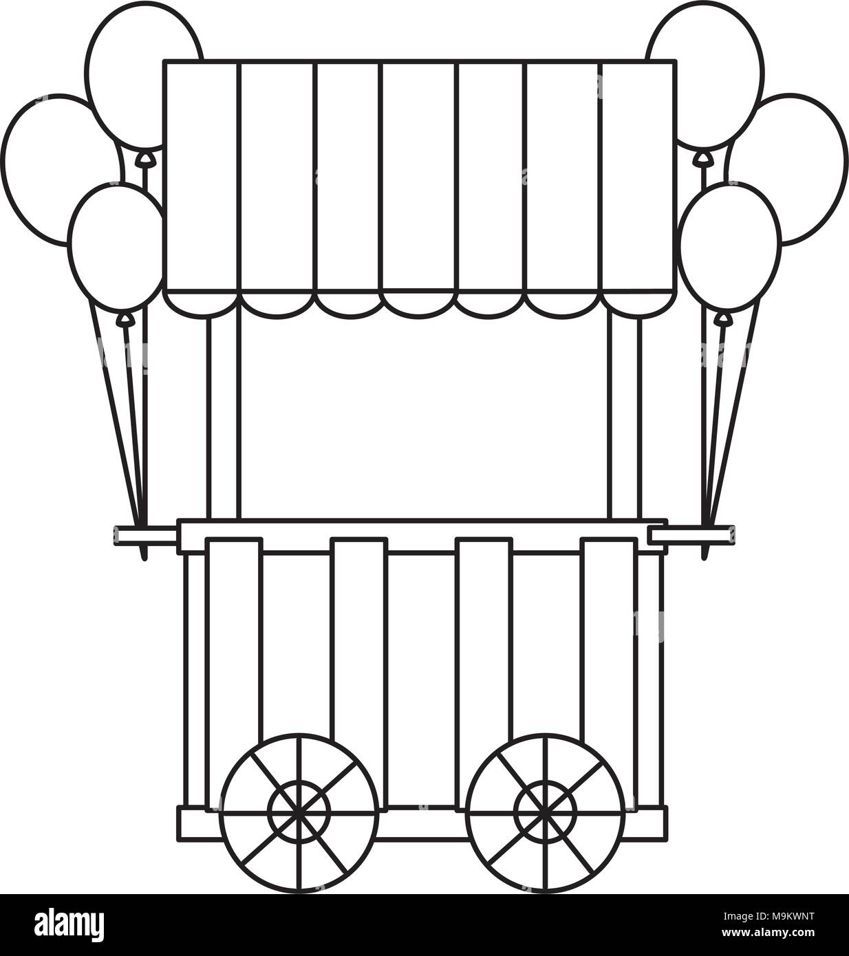 carnival cart booth wheel balloons decoration Stock Vector Image & Art ...