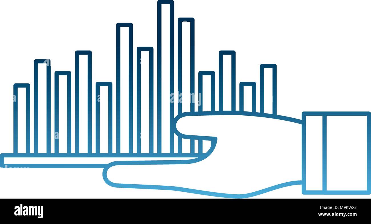 hand holding bar graph statistic presentation Stock Vector Image & Art ...