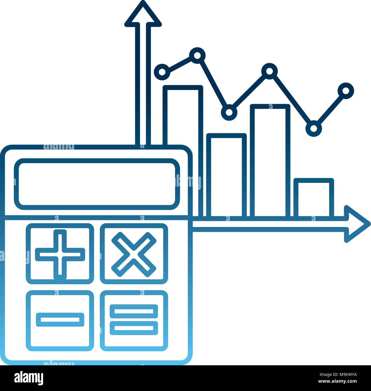 financial calculator business statistics infographic chart Stock Vector ...