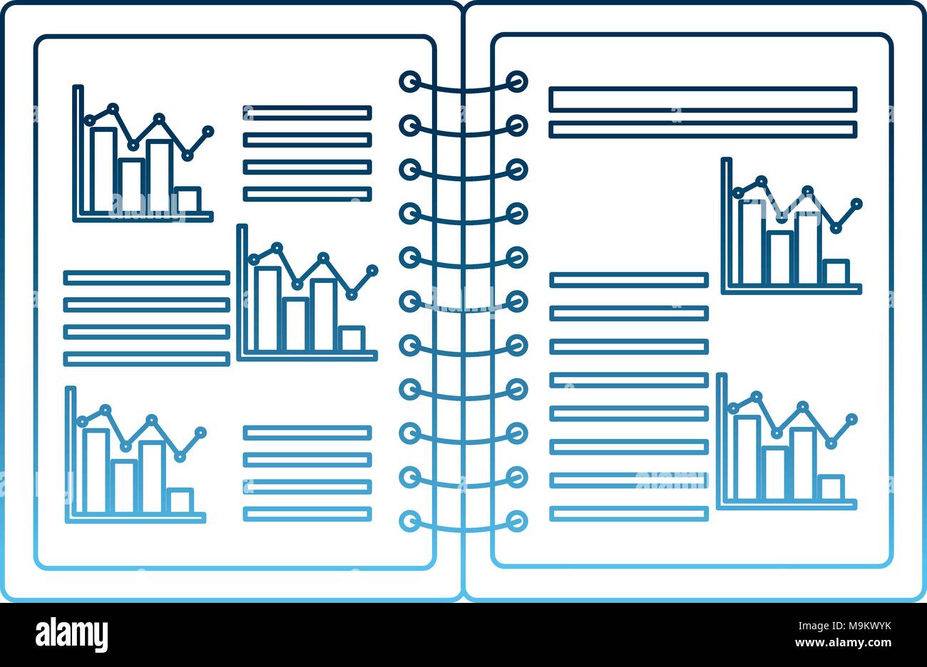 notebook in spiral with infographic statistics report investment Stock ...