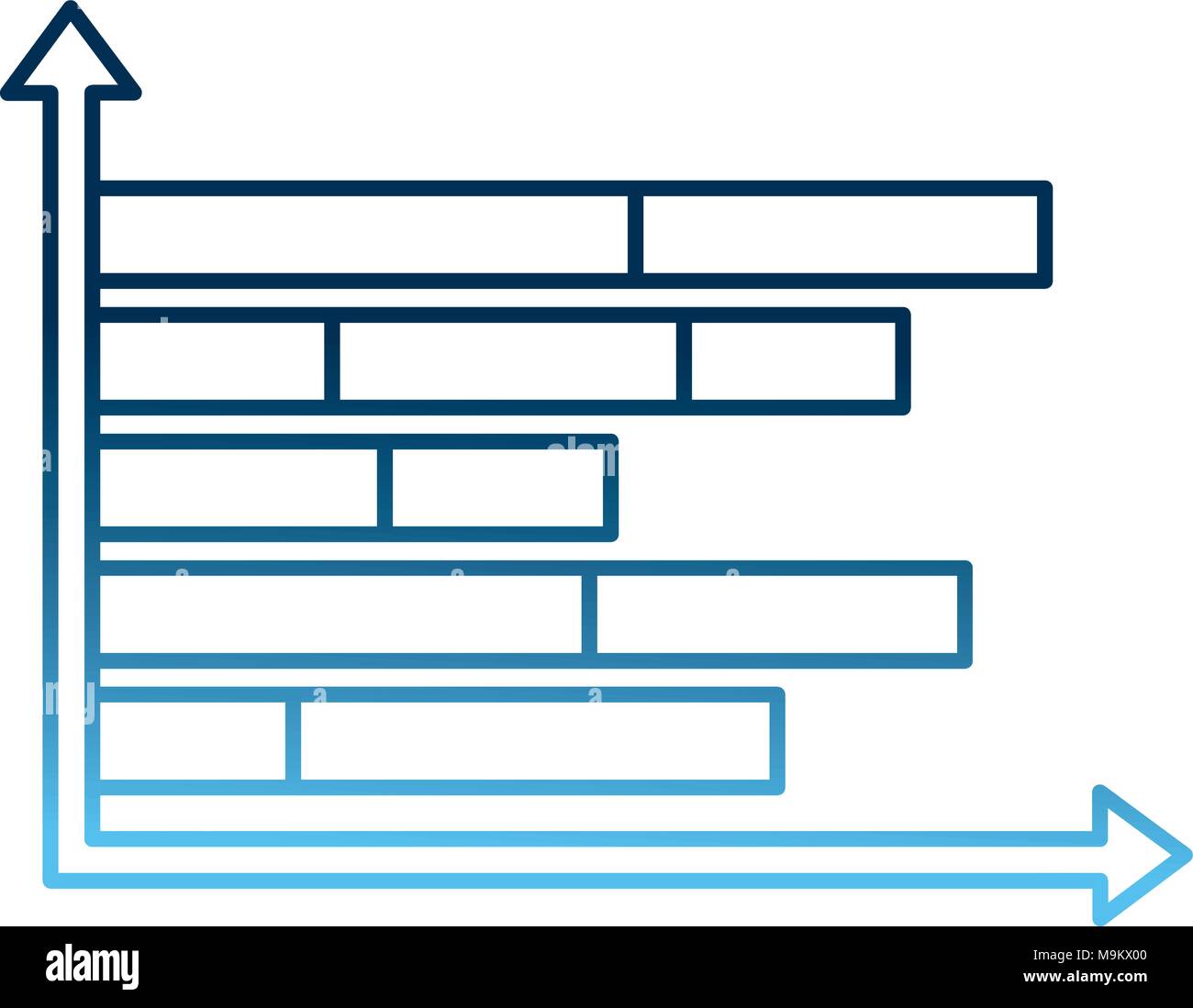 statistic horizontal bar graph business progress Stock Vector Image ...