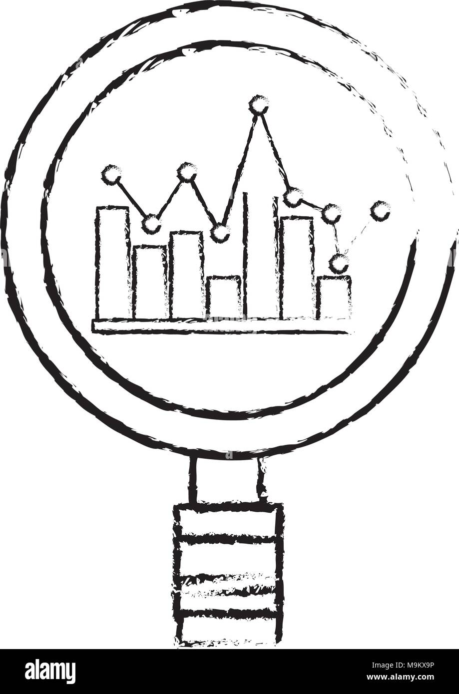 magnifying glass and bar chart pointed line analysis Stock Vector Image ... magnifying glass and bar chart pointed line analysis Stock Vector Image ...