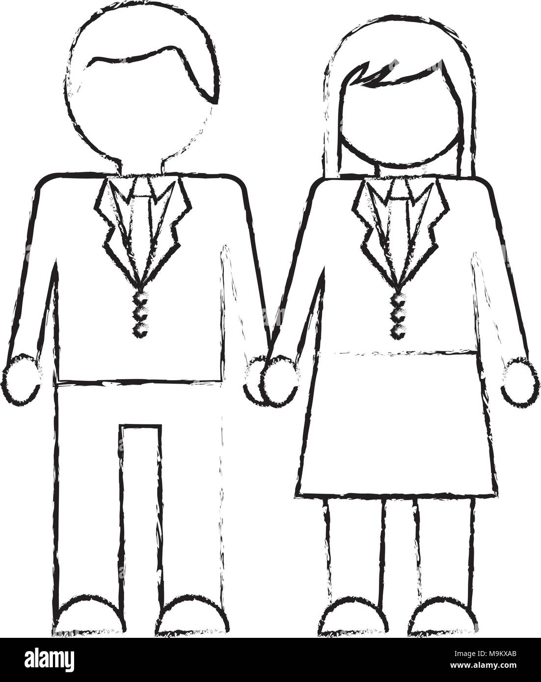 Young professional man woman talking Black and White Stock Photos ...