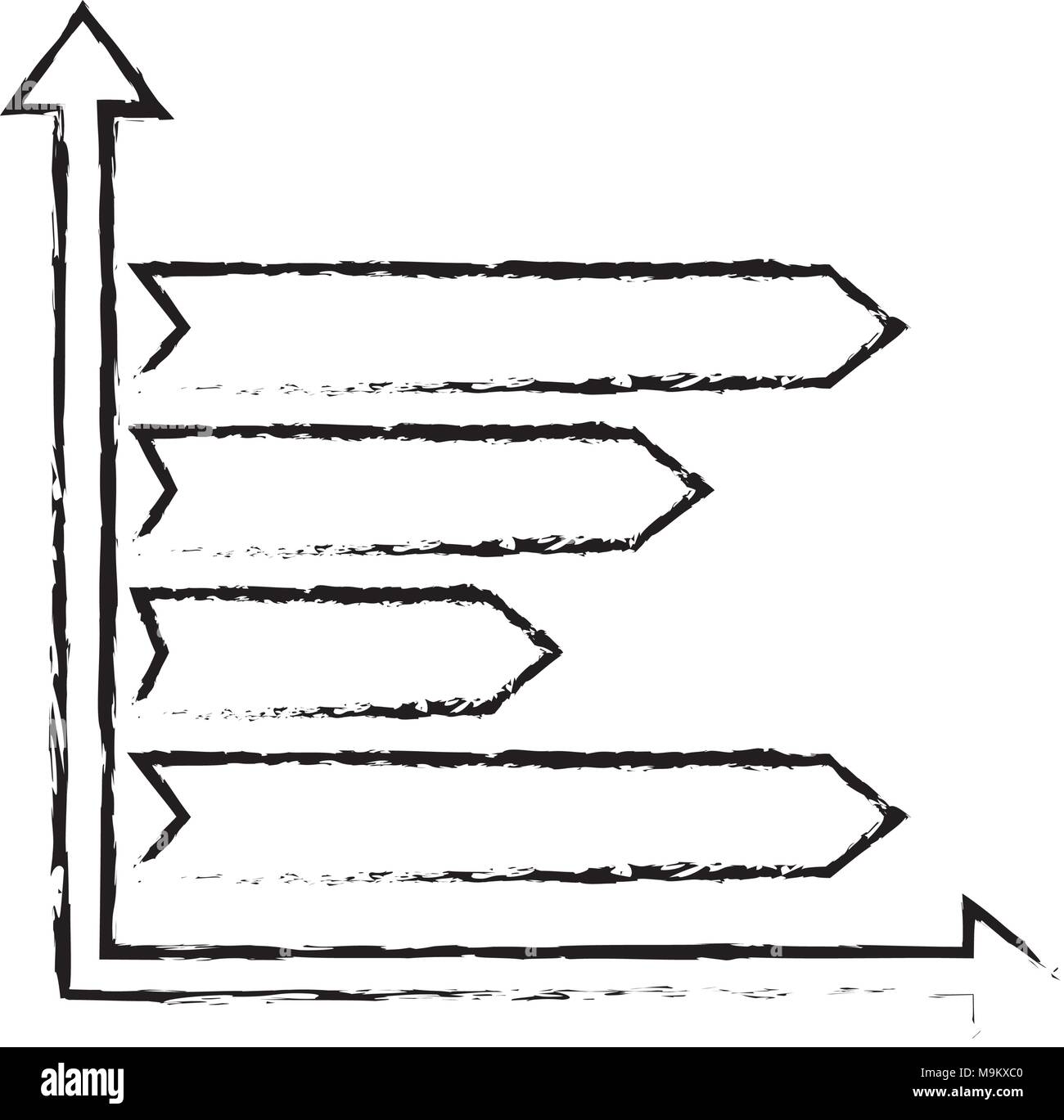business statistic bar graph arrows horizontal Stock Vector Image & Art ...