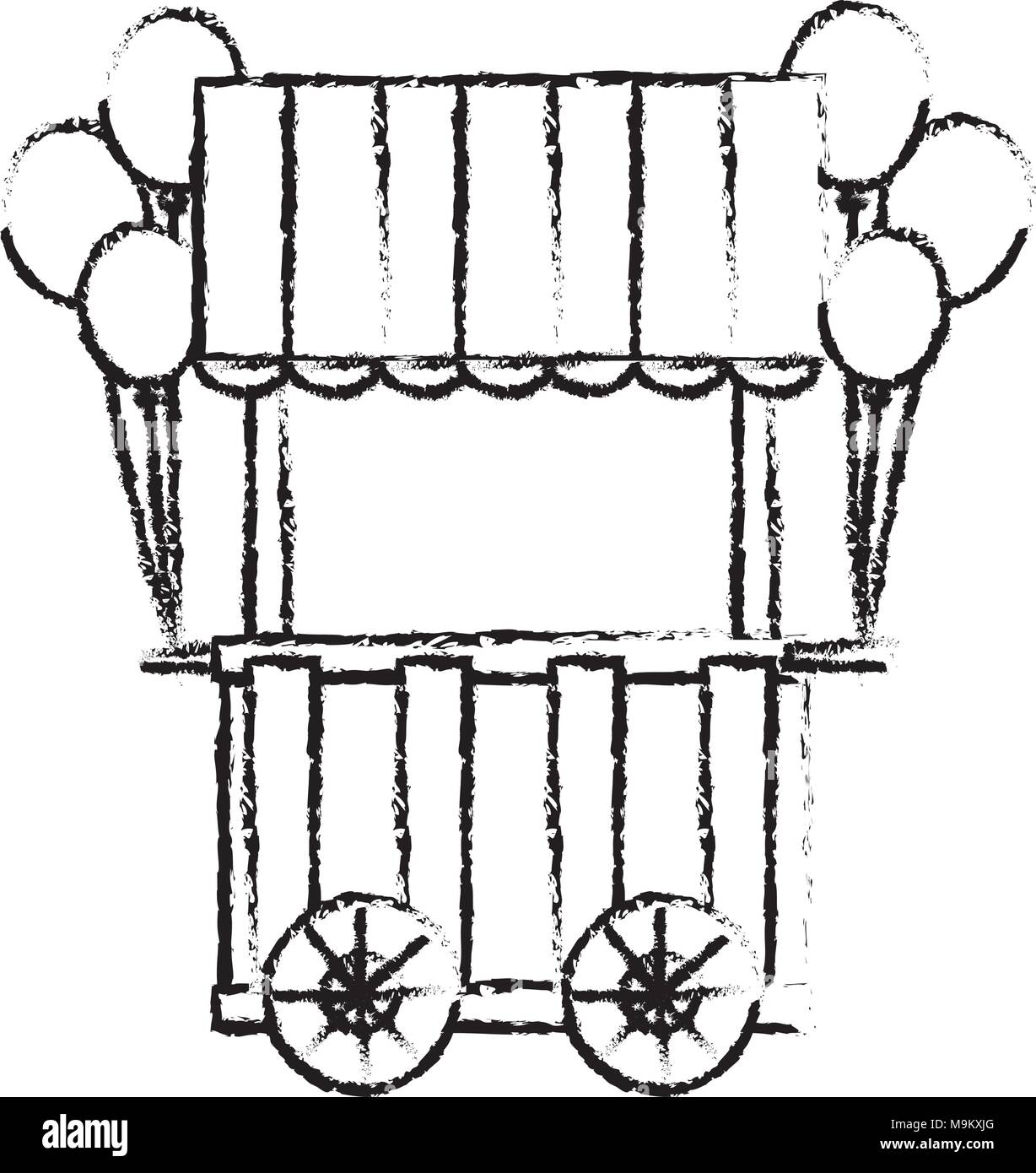 carnival cart booth wheel balloons decoration Stock Vector Image & Art ...