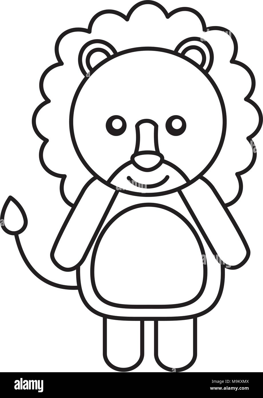 Cute lion set wild Black and White Stock Photos & Images - Alamy