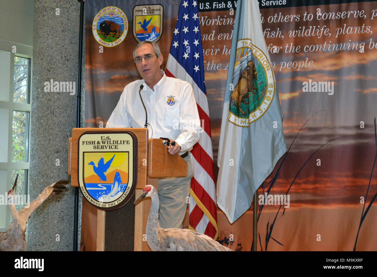 Regional Director Tom Melius welcoming the media and partners to the ...