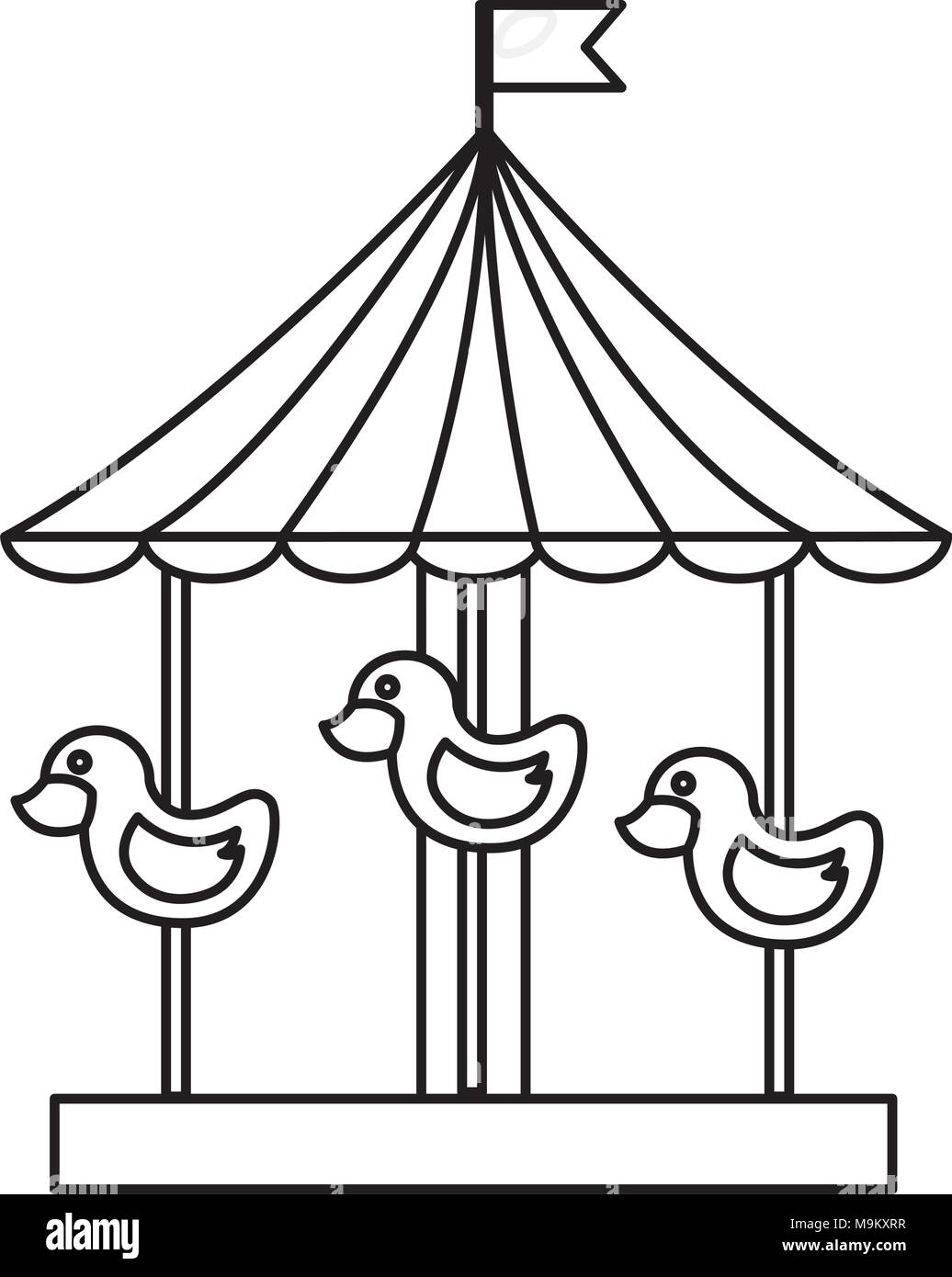 Amusement park carousel top Stock Vector Images - Alamy