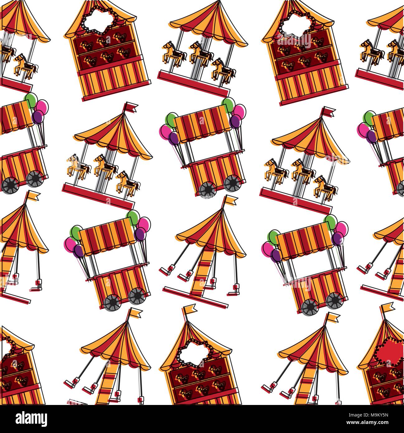 carnival circus carousel booth game background Stock Vector Image & Art ...