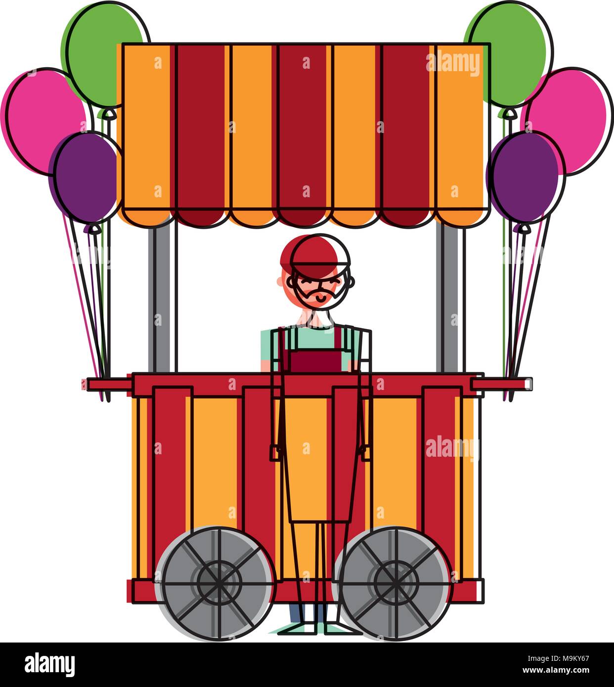 Cartoon balloons seller hi-res stock photography and images - Alamy