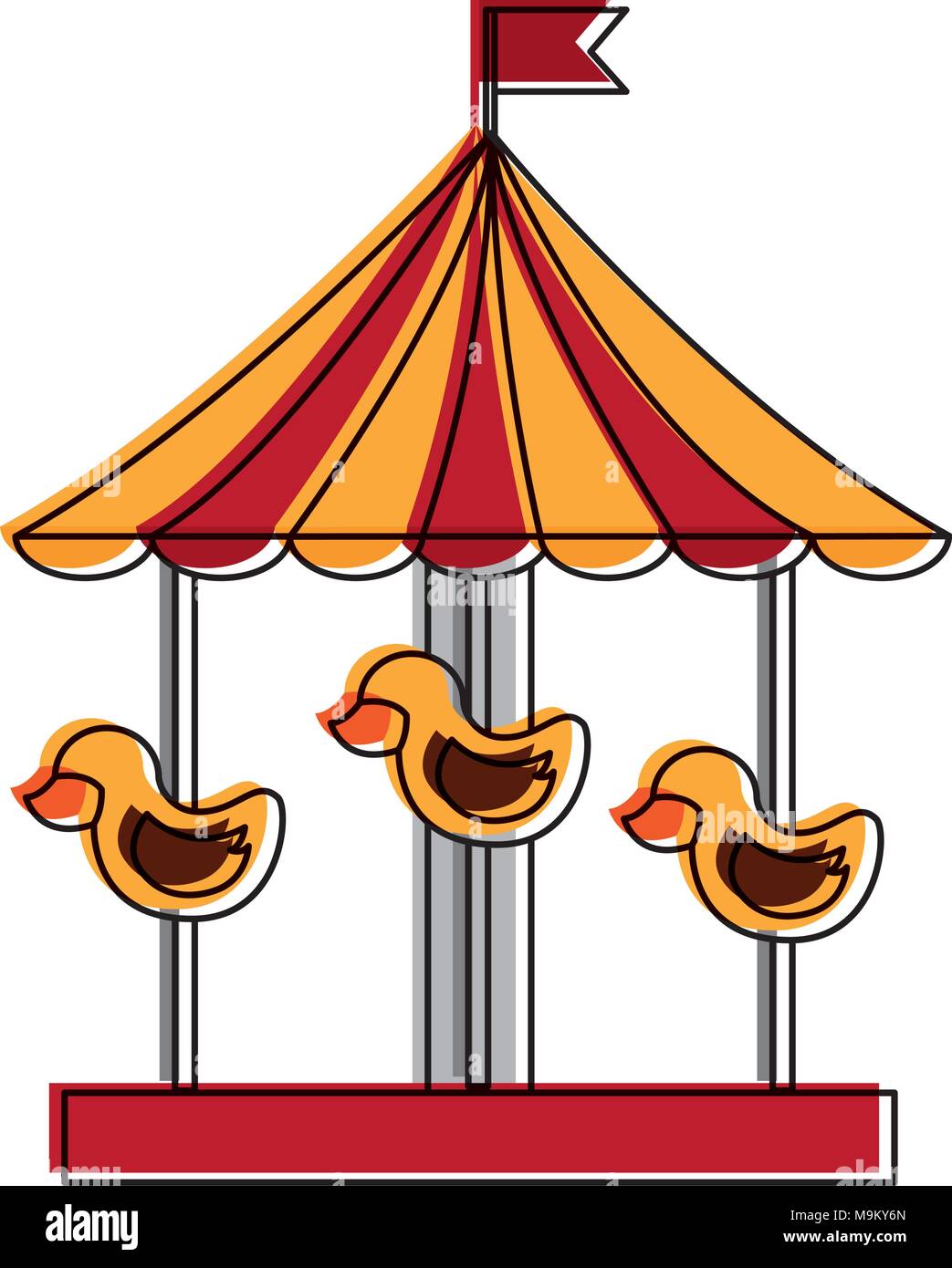 Amusement park carousel top Stock Vector Images - Alamy