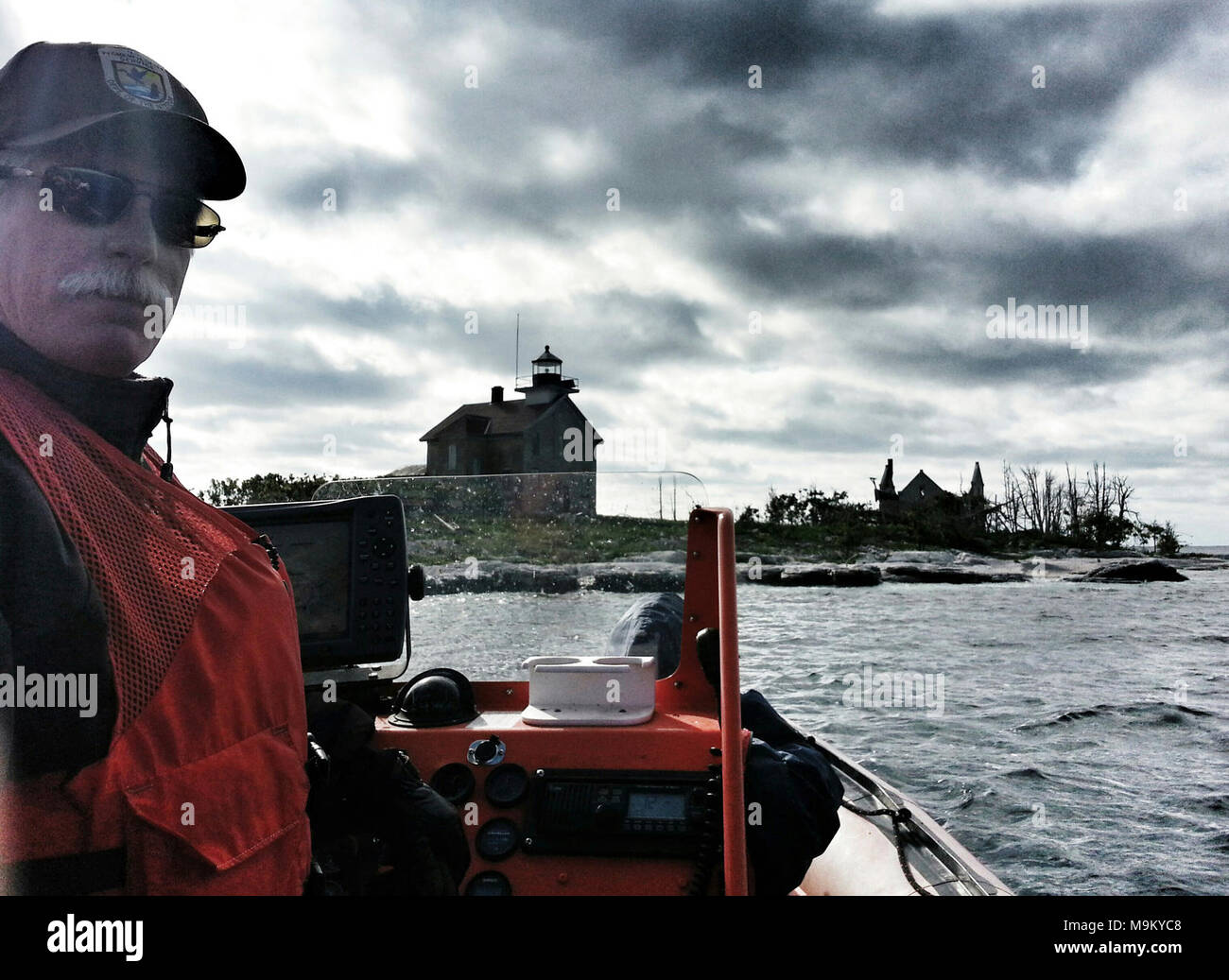 Pilot Island at Green Bay National Wildlife Refuge. The lighthouse and ...