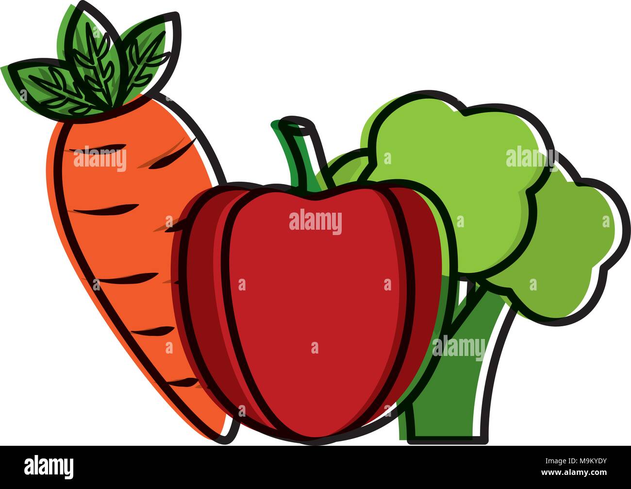 vegetables food healthy lifestyle bell pepper carrot broccoli Stock ...