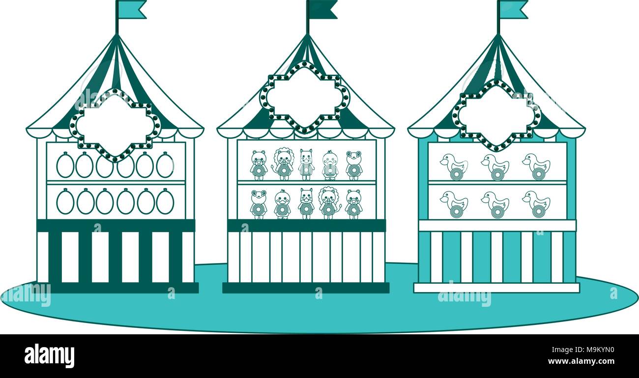 carnival circus booths shooting game ducks animals and target Stock ...