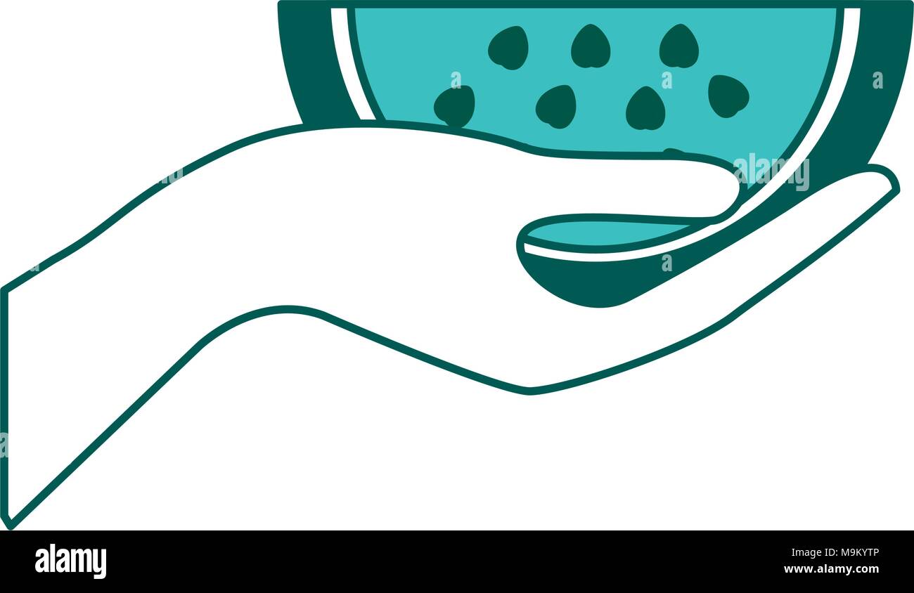 hand holding watermelon fruit healthy lifestyle Stock Vector Image ...