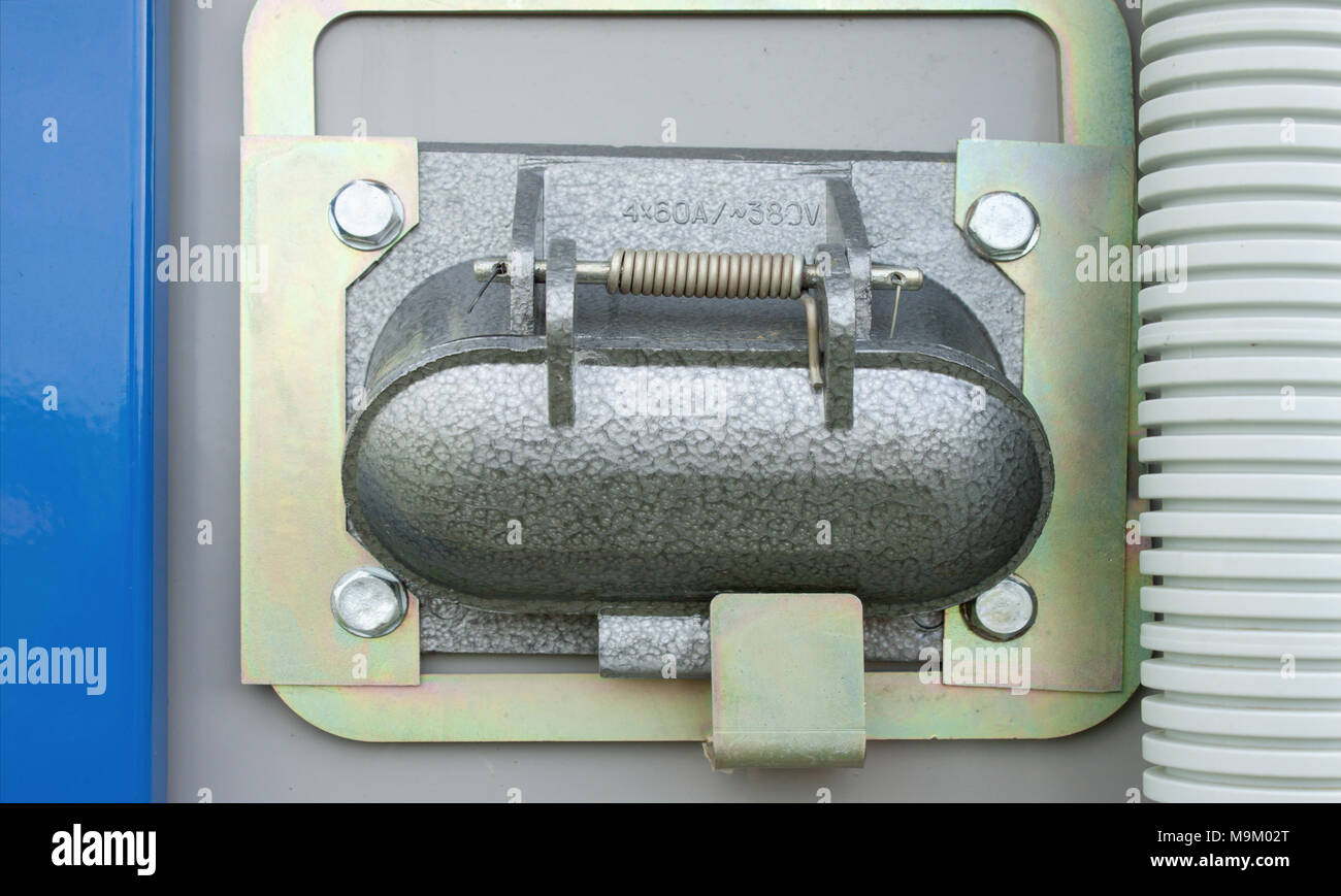 Powerful outlet on a wall of the transformer substation Stock Photo - Alamy