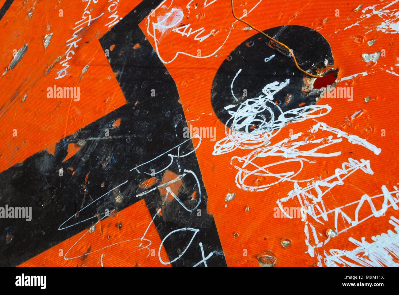 Road sign with graffiti and scratches, Suva, Fiji Stock Photo - Alamy