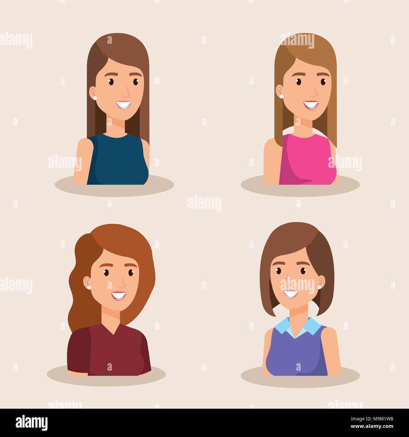 group of women avatars characters Stock Vector Image & Art - Alamy