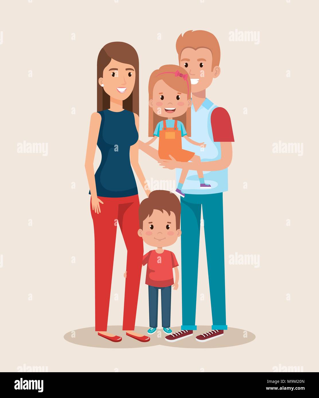 cute family happy characters Stock Vector Image & Art - Alamy