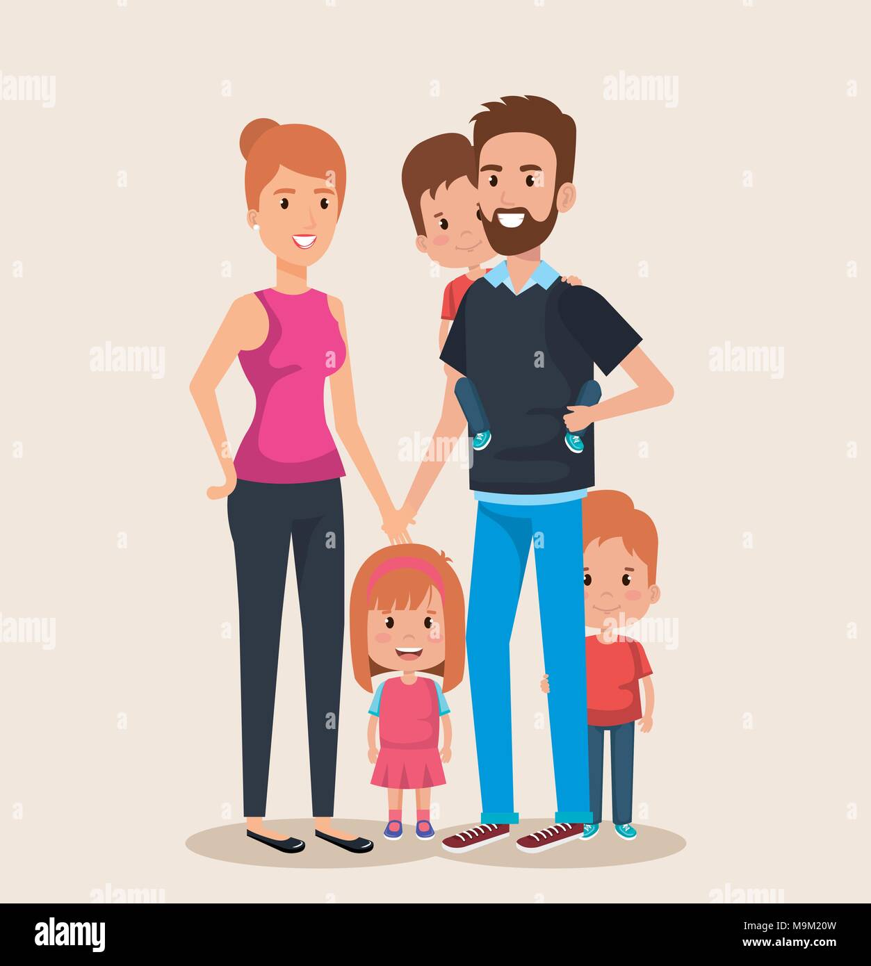 cute family happy characters Stock Vector Image & Art - Alamy