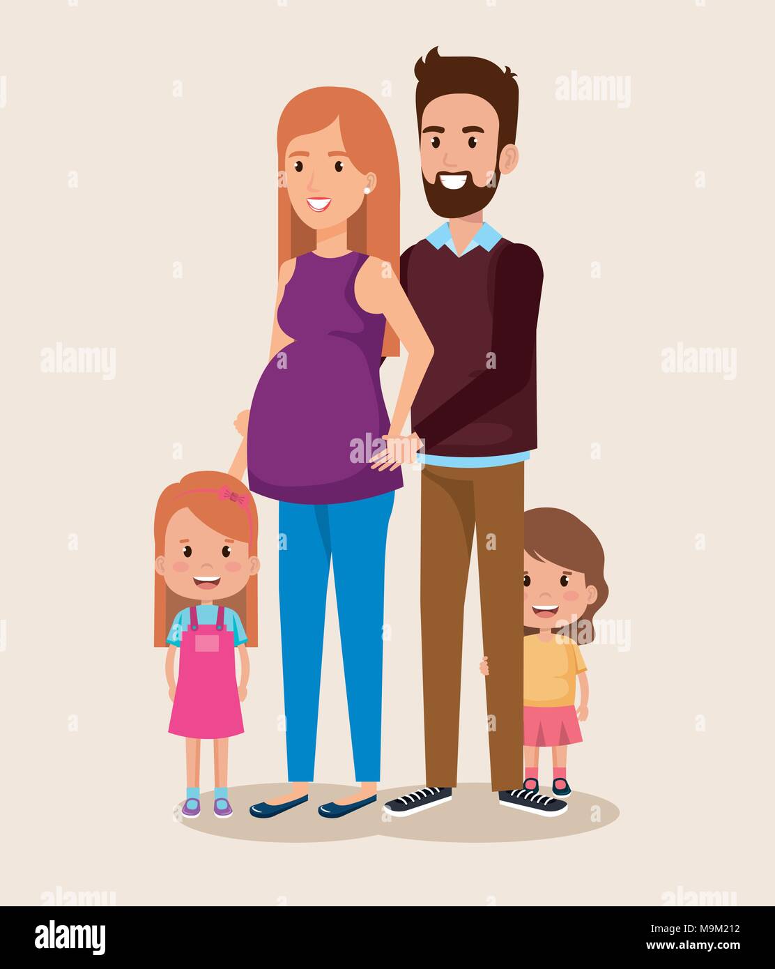 cute family happy characters Stock Vector Image & Art - Alamy