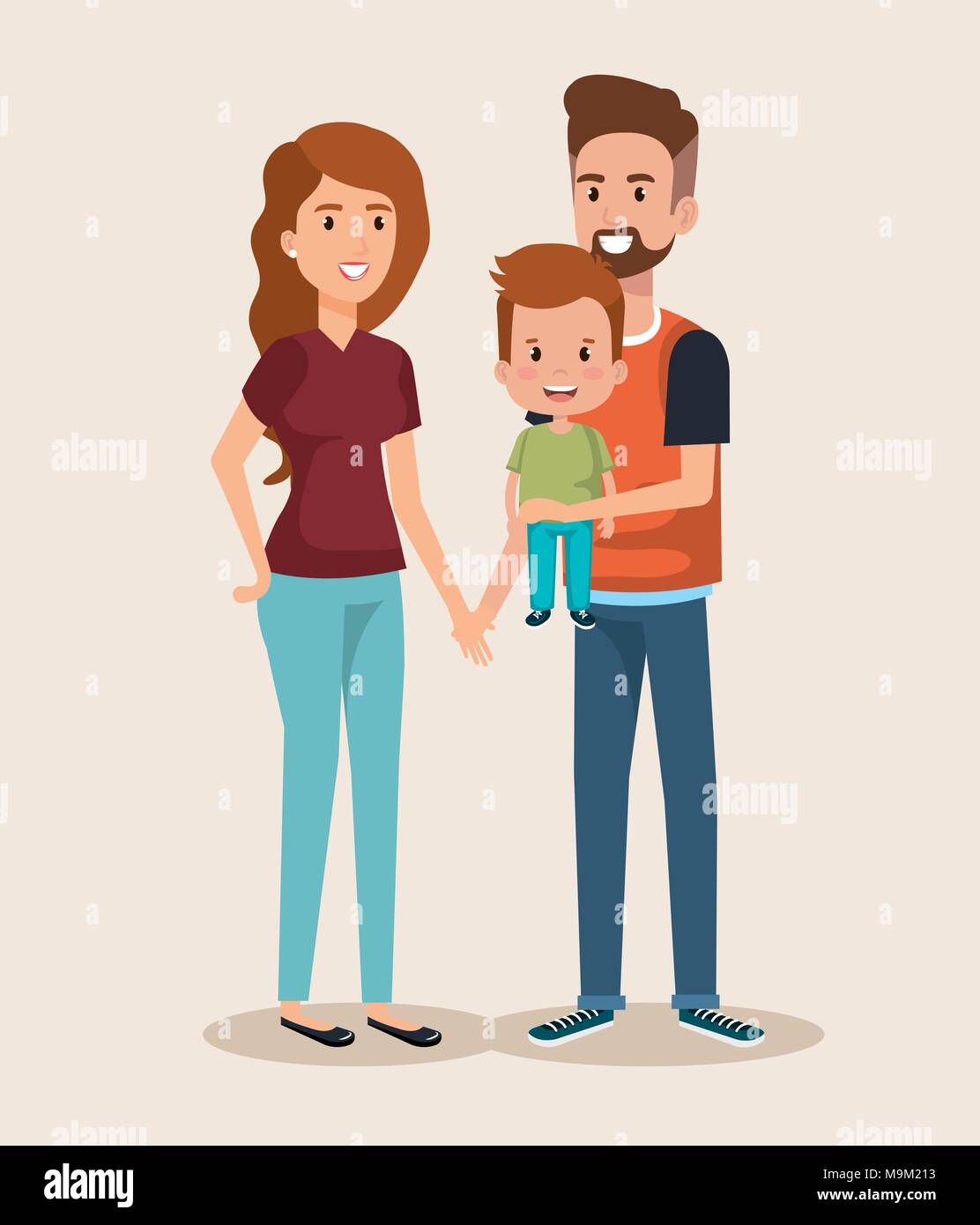 cute family happy characters Stock Vector Image & Art - Alamy