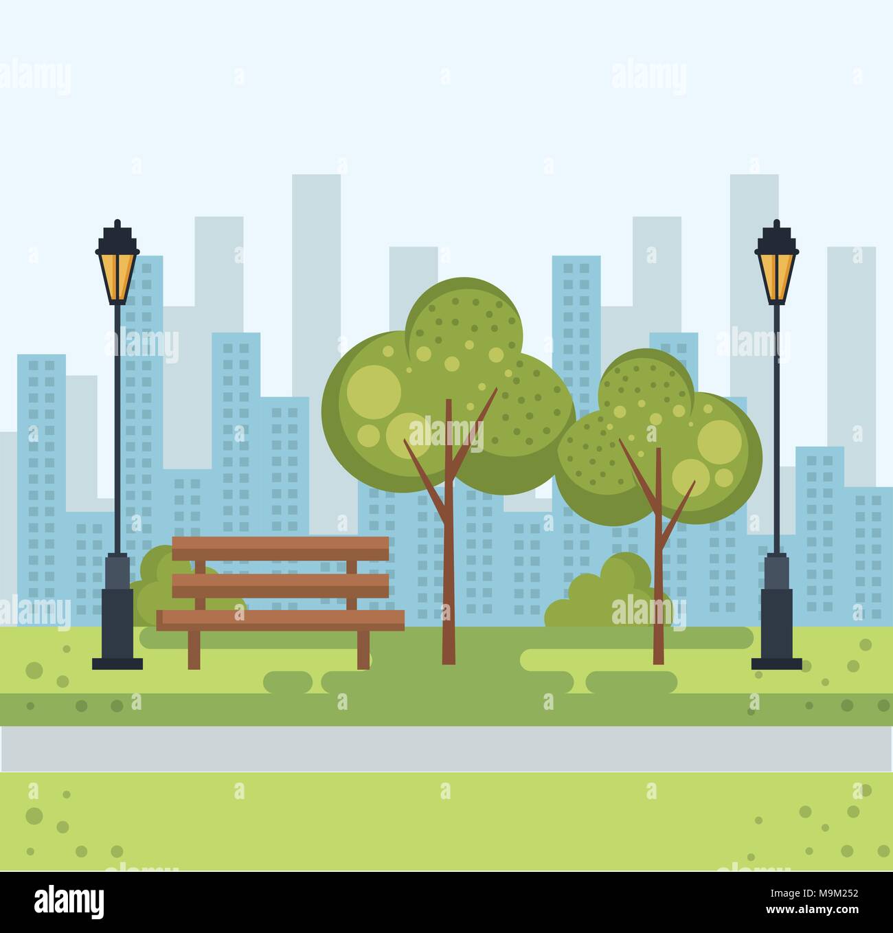beautiful park landscape scene Stock Vector Image & Art - Alamy