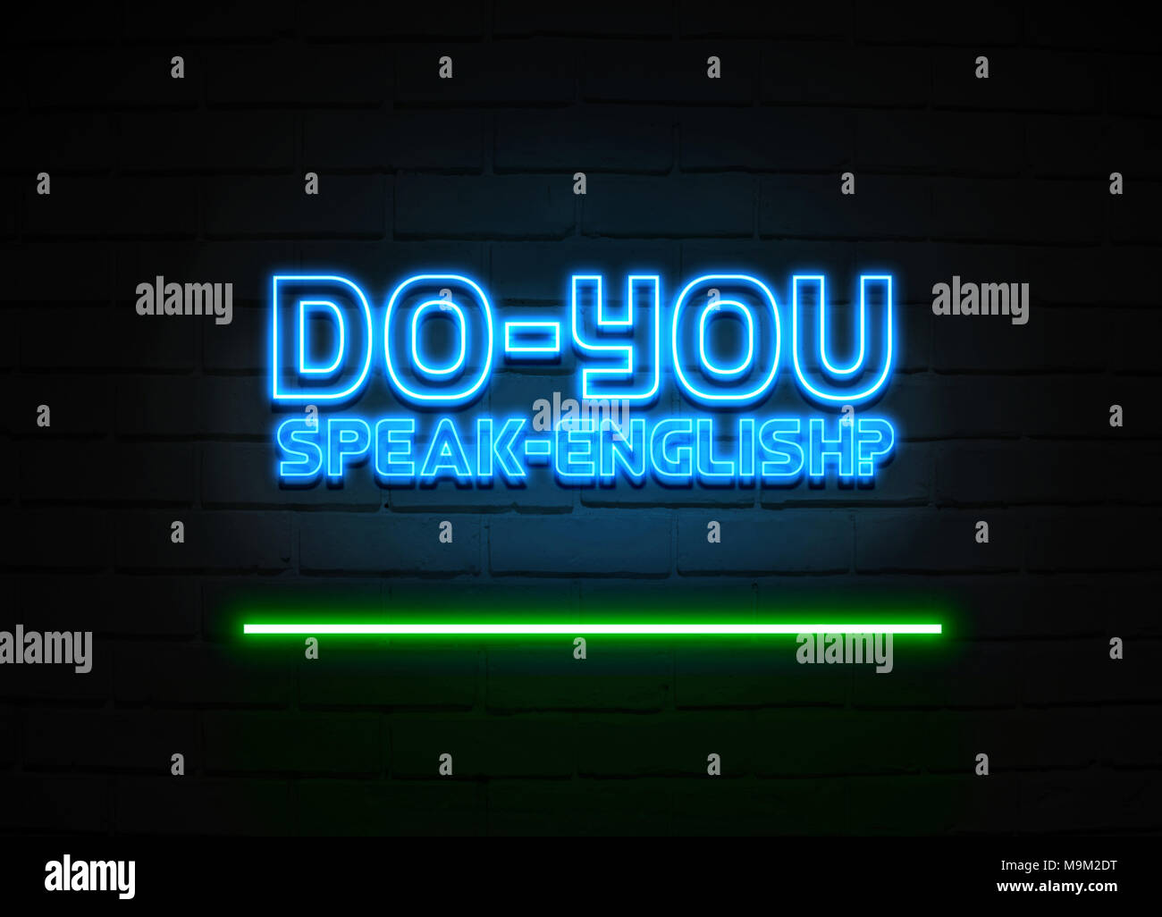 Do-you Speak-english- neon sign - Glowing Neon Sign on brickwall wall ...